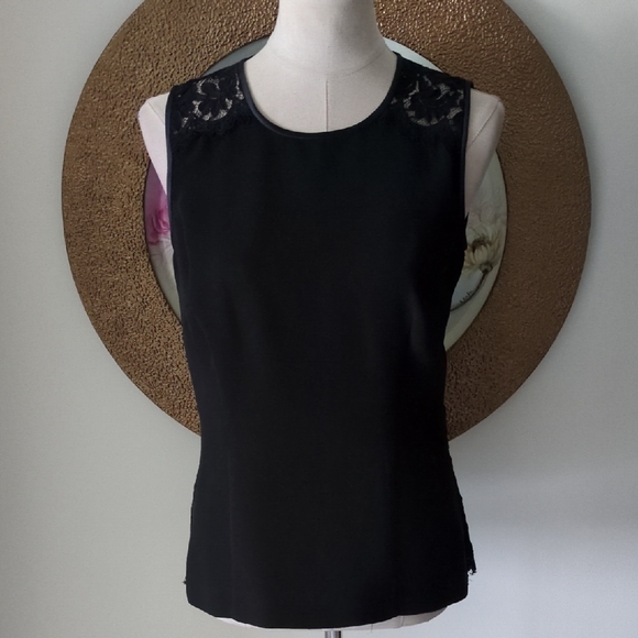 Donna Morgan | Tops | Donna Morgan Elegant Black Lace Trim Womens Top ...